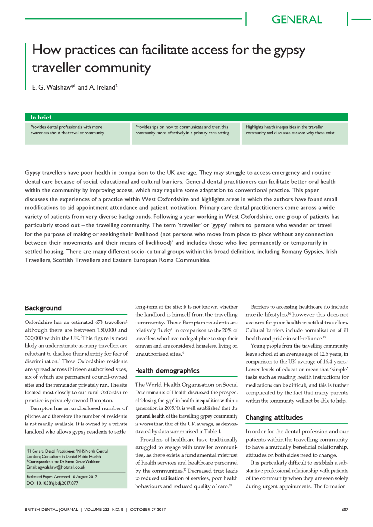 How practices can facilitate access for the Gypsy Traveller community ...